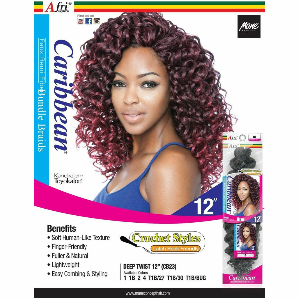 Afri Naptural: Caribbean Deep Twist 12" Crochet Braid (CB23) -FINAL SA ...