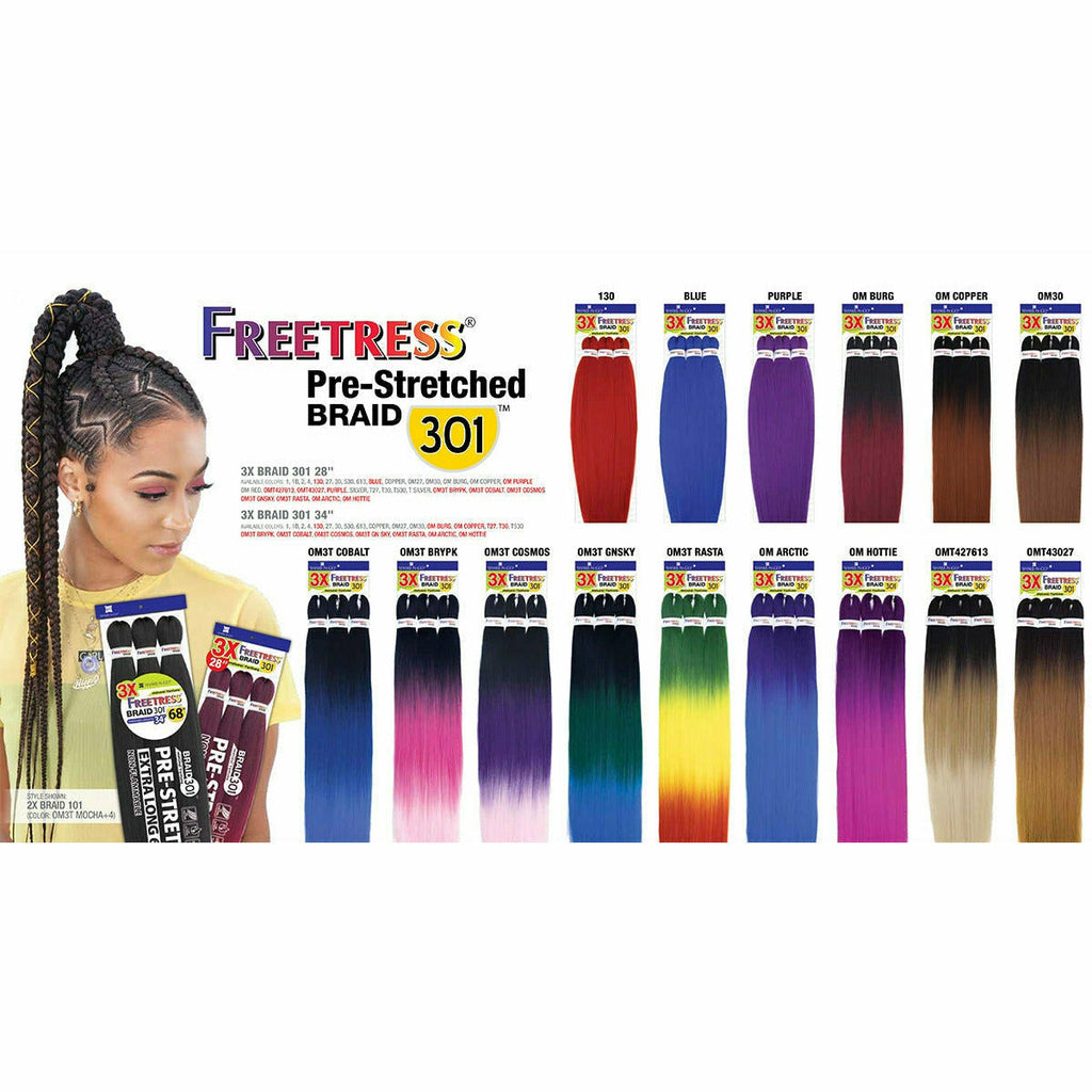 FreeTress: 3X Braid 301 28'' Pre-Stretched Braiding Hair – Beauty Depot ...